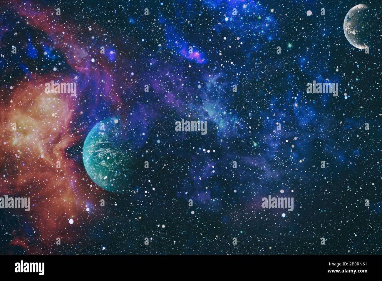 Futuristic abstract space background. Night sky with stars and nebula ...