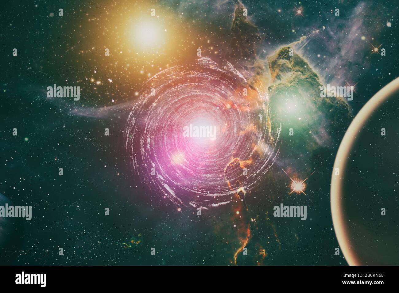 Futuristic abstract space background. Night sky with stars and nebula ...