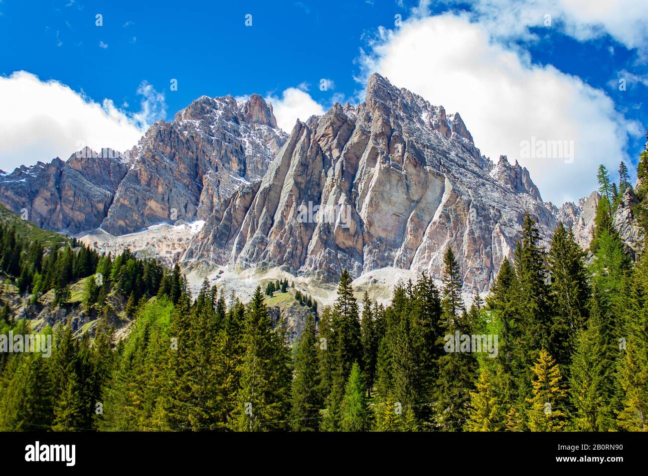 The famous mountains of the UNESCO World Heritage Dolomites Alps in ...