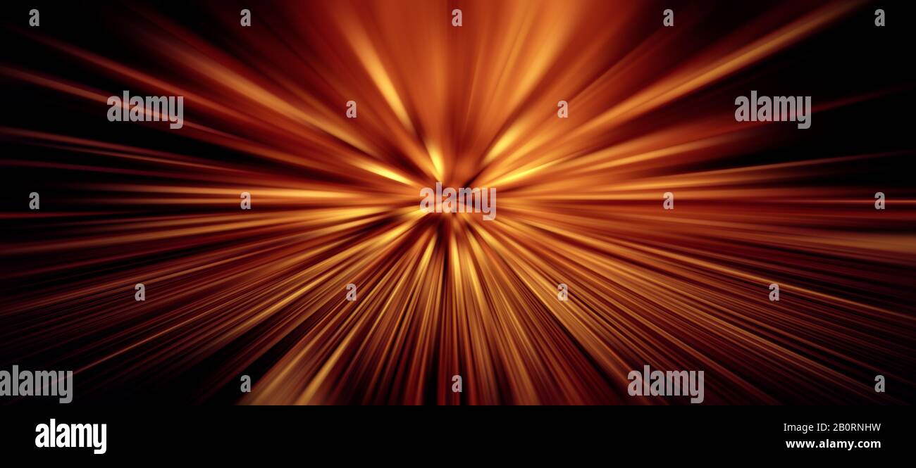 Explosion of red yellow light rays on a black background Stock Photo ...