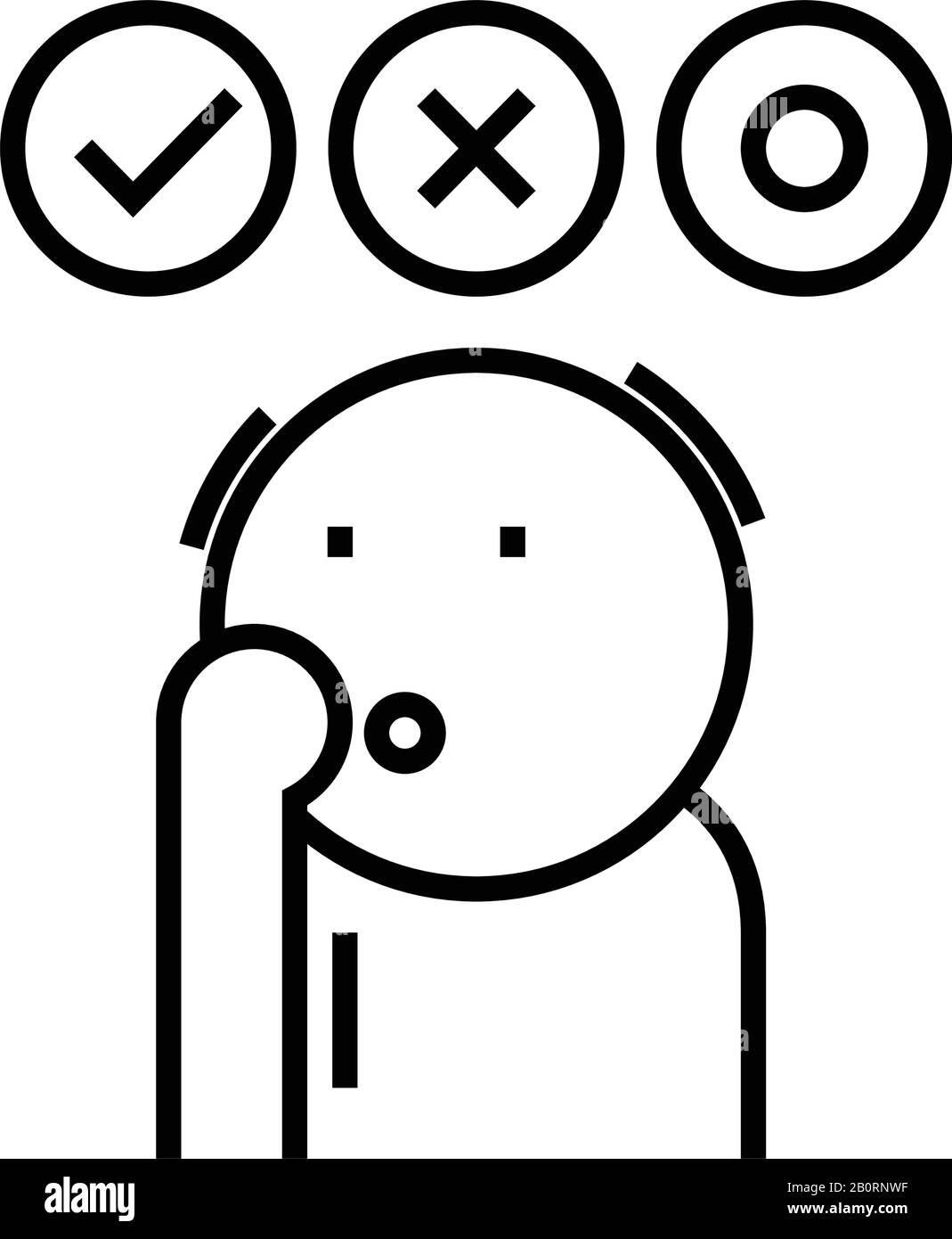 Answering line icon, concept sign, outline vector illustration, linear ...