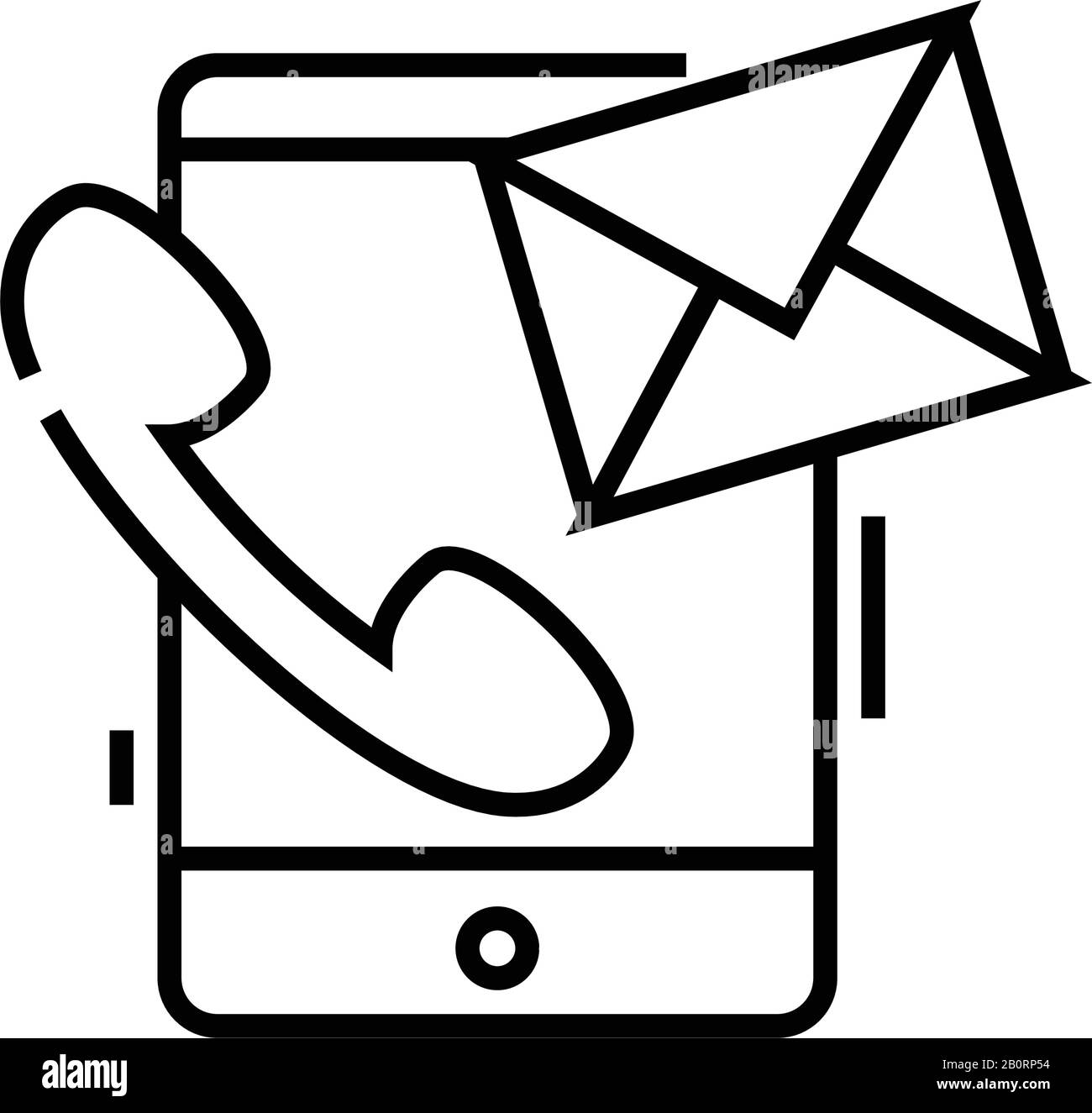 Active communication line icon, concept sign, outline vector ...