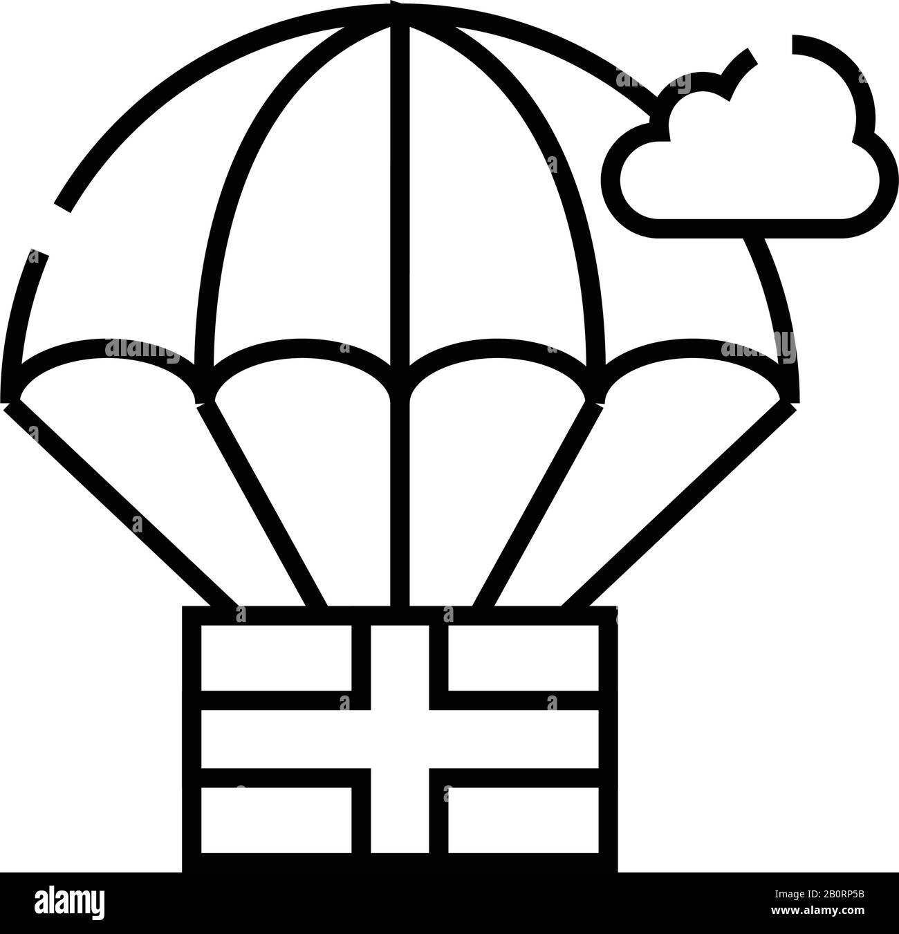 Aerostat line icon, concept sign, outline vector illustration, linear ...