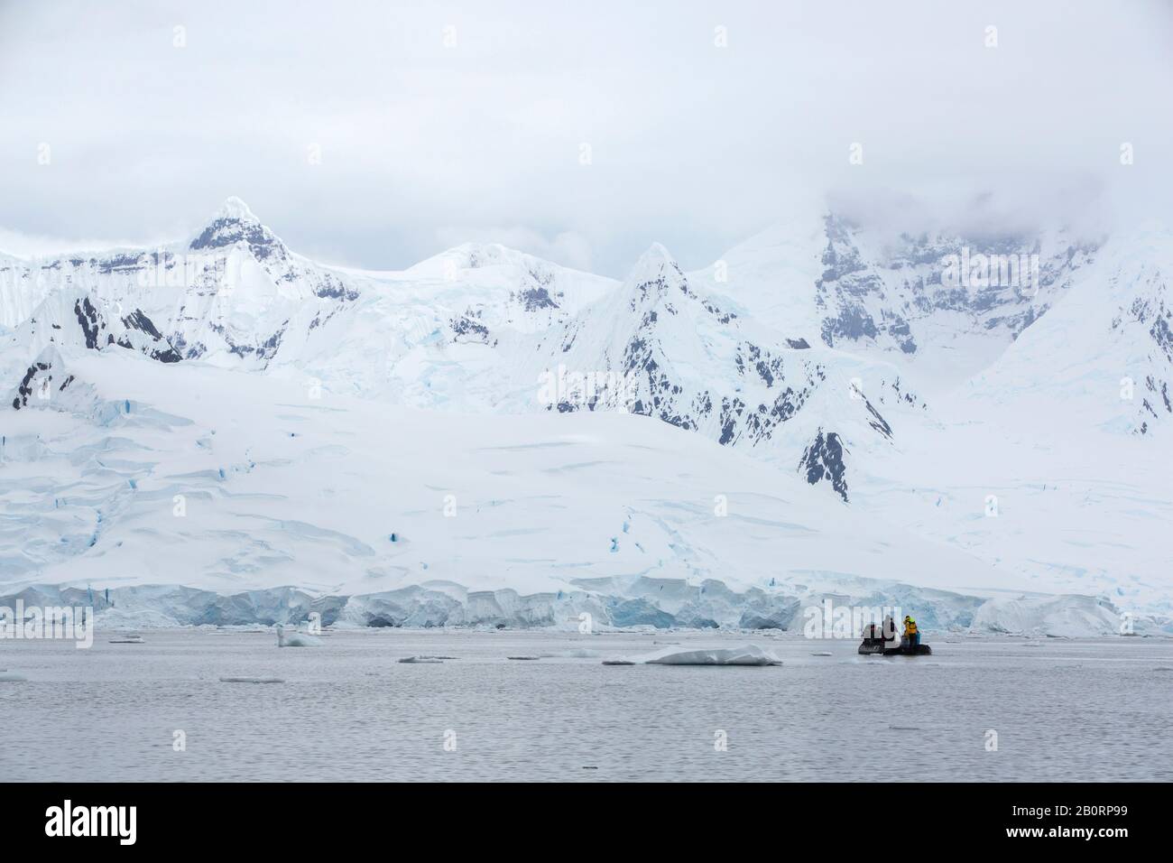 Fournier Bay in the Palmer Archipelago, Antarctica with tourists in ...