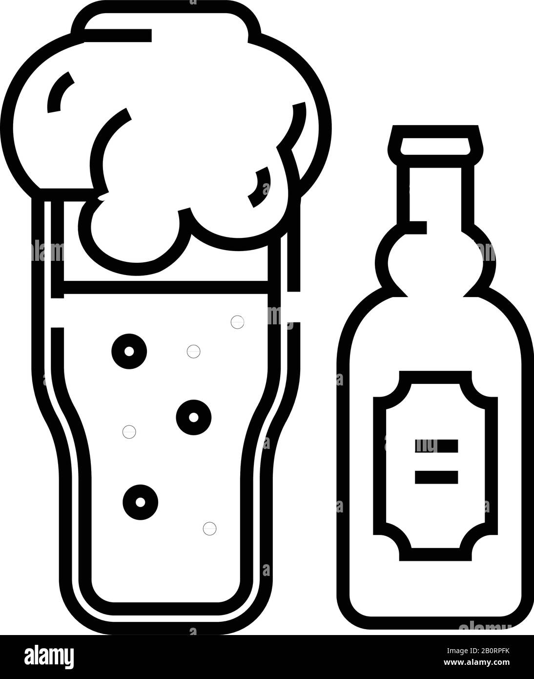Beer glass line icon, concept sign, outline vector illustration, linear ...