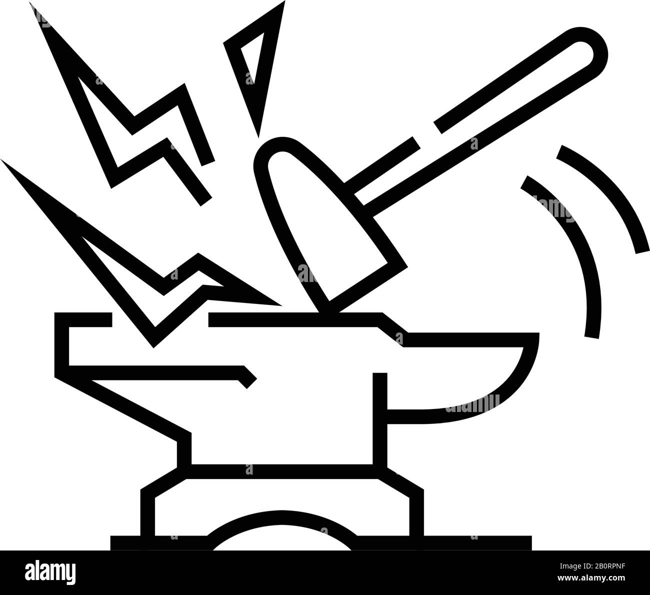 Blacksmith line icon, concept sign, outline vector illustration, linear ...
