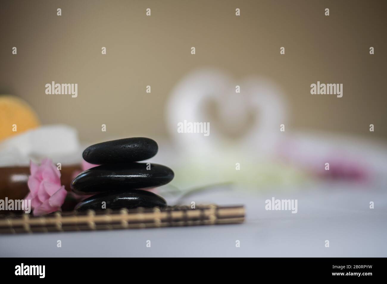 Hot black stone spa and health care concept Stock Photo - Alamy