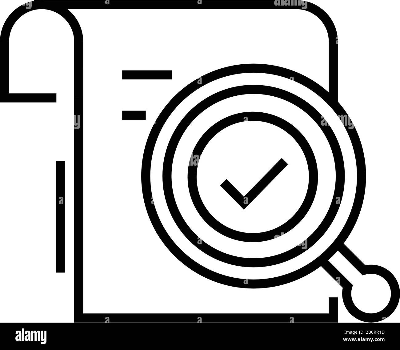 Approving report line icon, concept sign, outline vector illustration ...