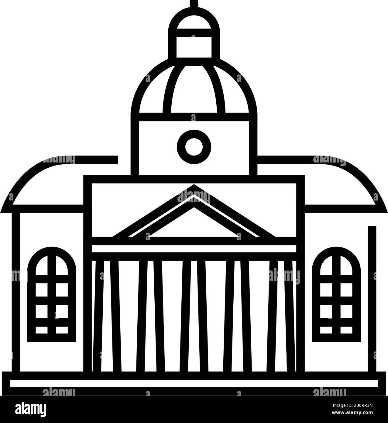 Beautiful capitol line icon, concept sign, outline vector illustration ...