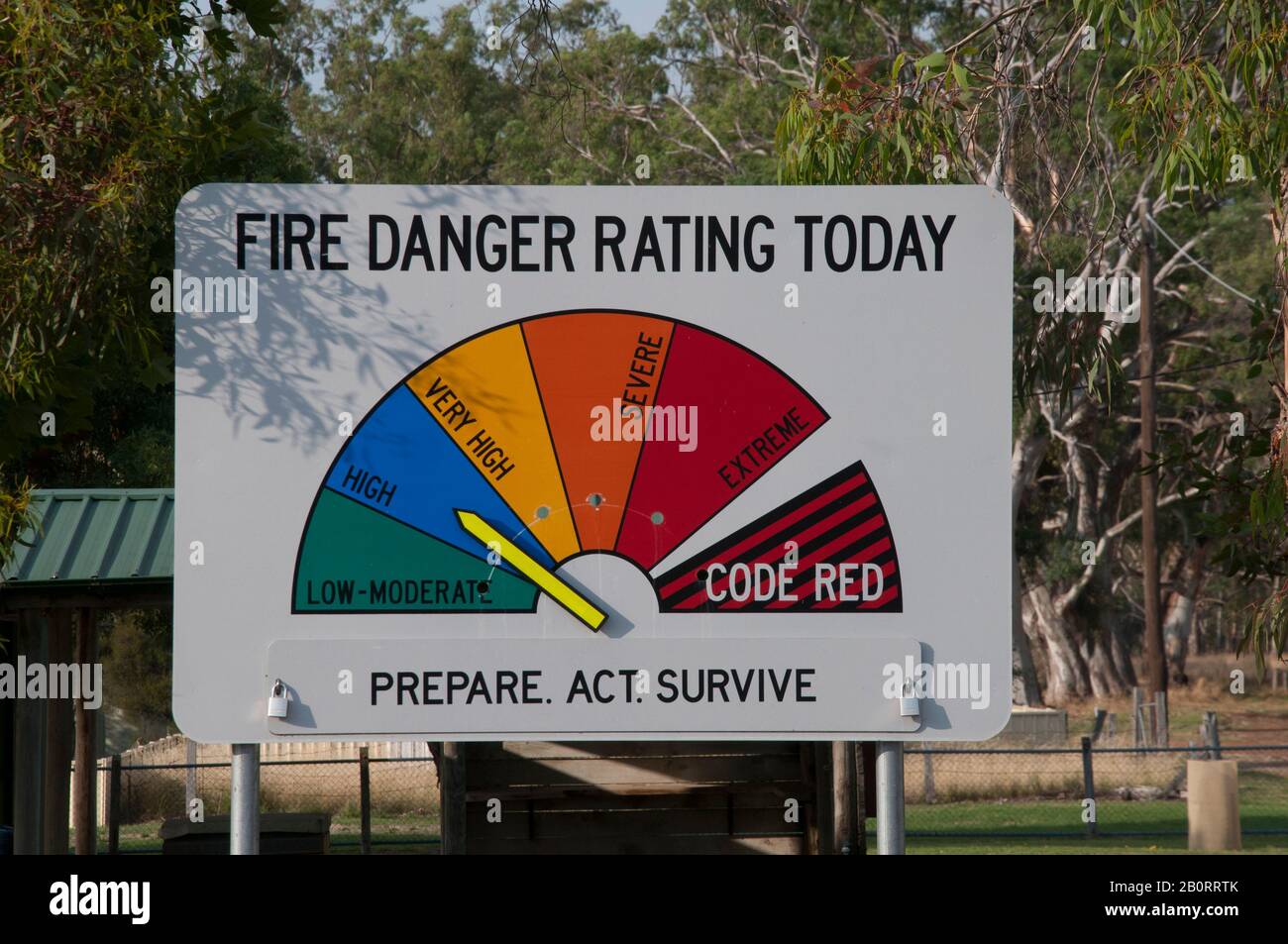 Fire danger rating indicator in Apsley, a small Victorian country town ...