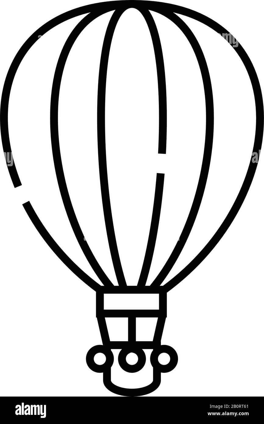 Air balloon line icon, concept illustration, outline symbol, sign ...
