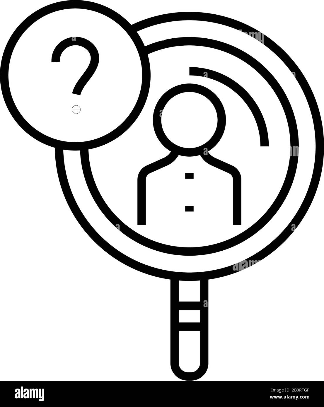 Big question line icon, concept sign, outline vector illustration ...