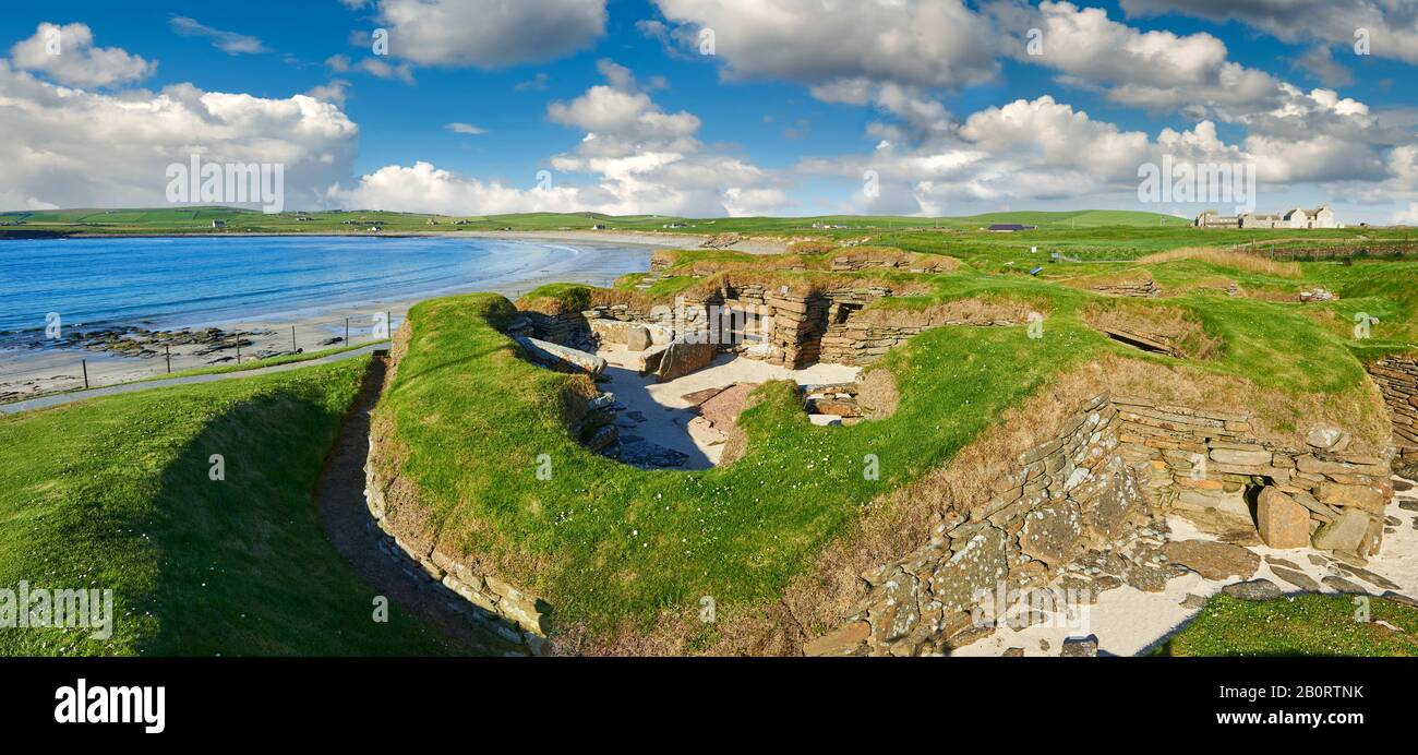 The neolithic ( circa 3000 to circa 2,500 BC) settlement of Skara Brae ...