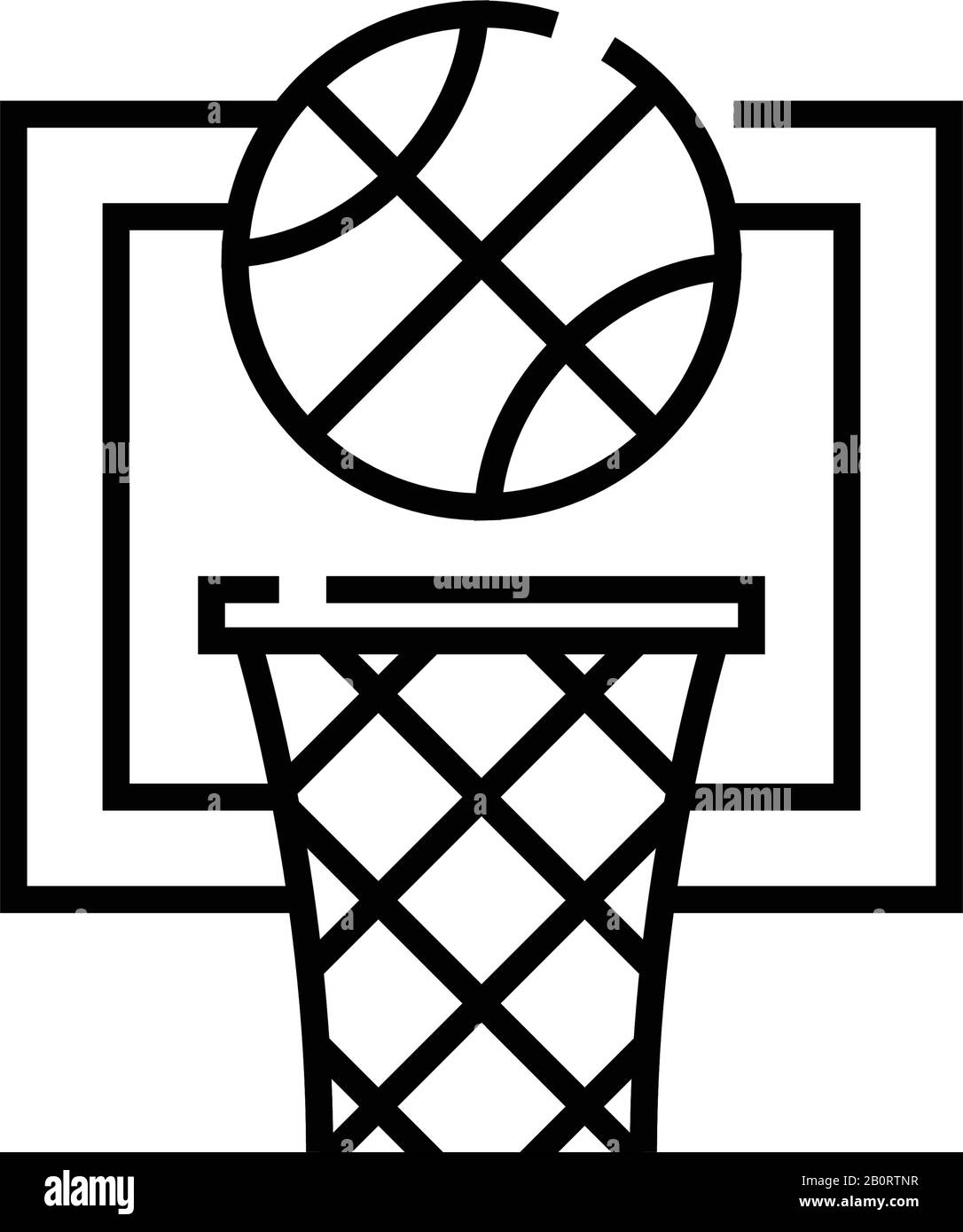 Basketball game line icon, concept sign, outline vector illustration ...
