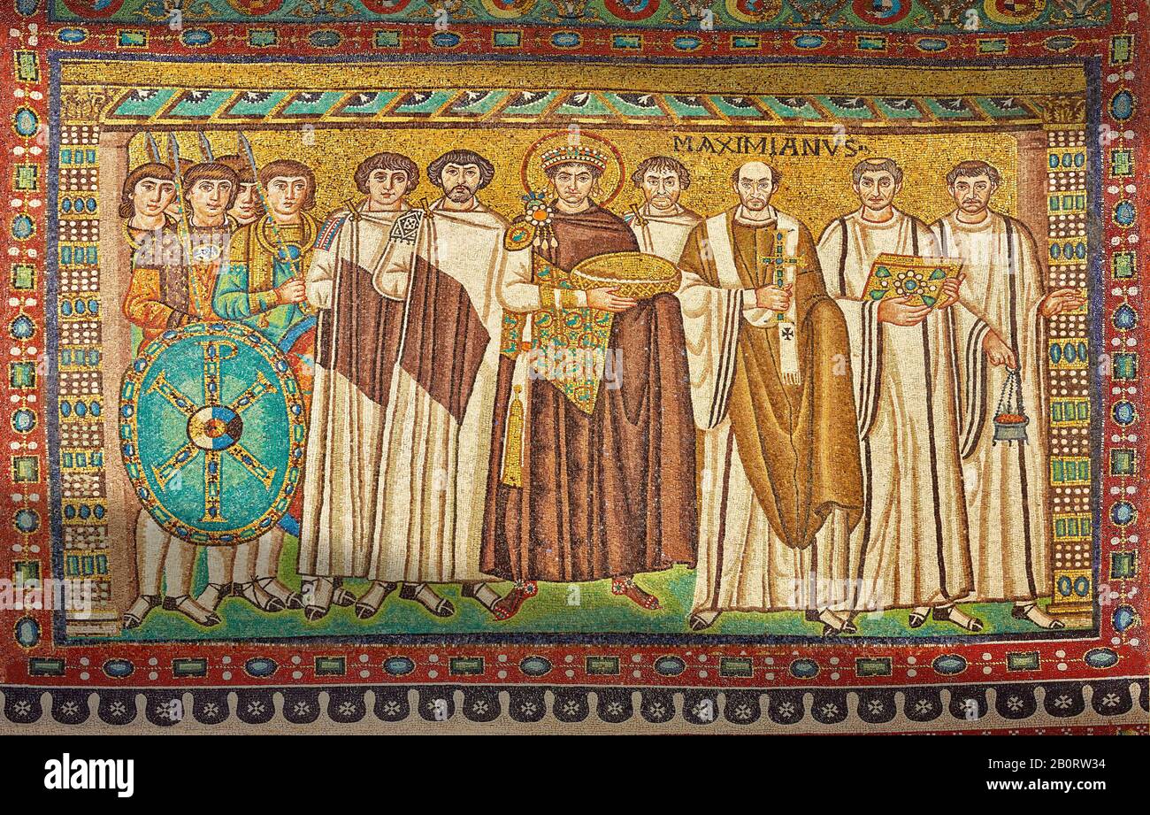 Mosaic depicting Emperor Justinian I. Byzantine Roman mosaics of the ... Mosaic depicting Emperor Justinian I. Byzantine Roman mosaics of the ...