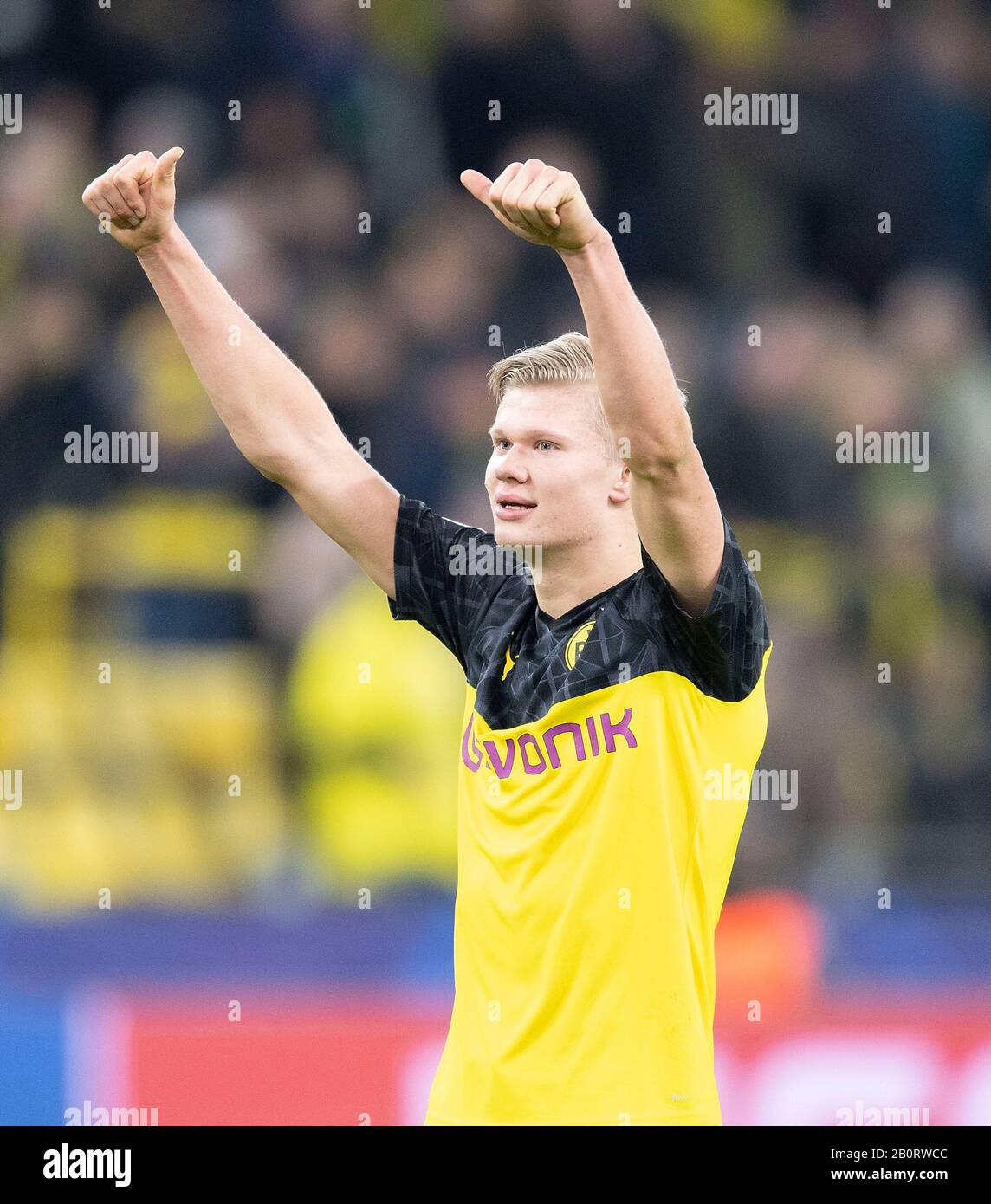 Erling HAALAND (DO) thumbs up, gesture, gesture, soccer Champions ...
