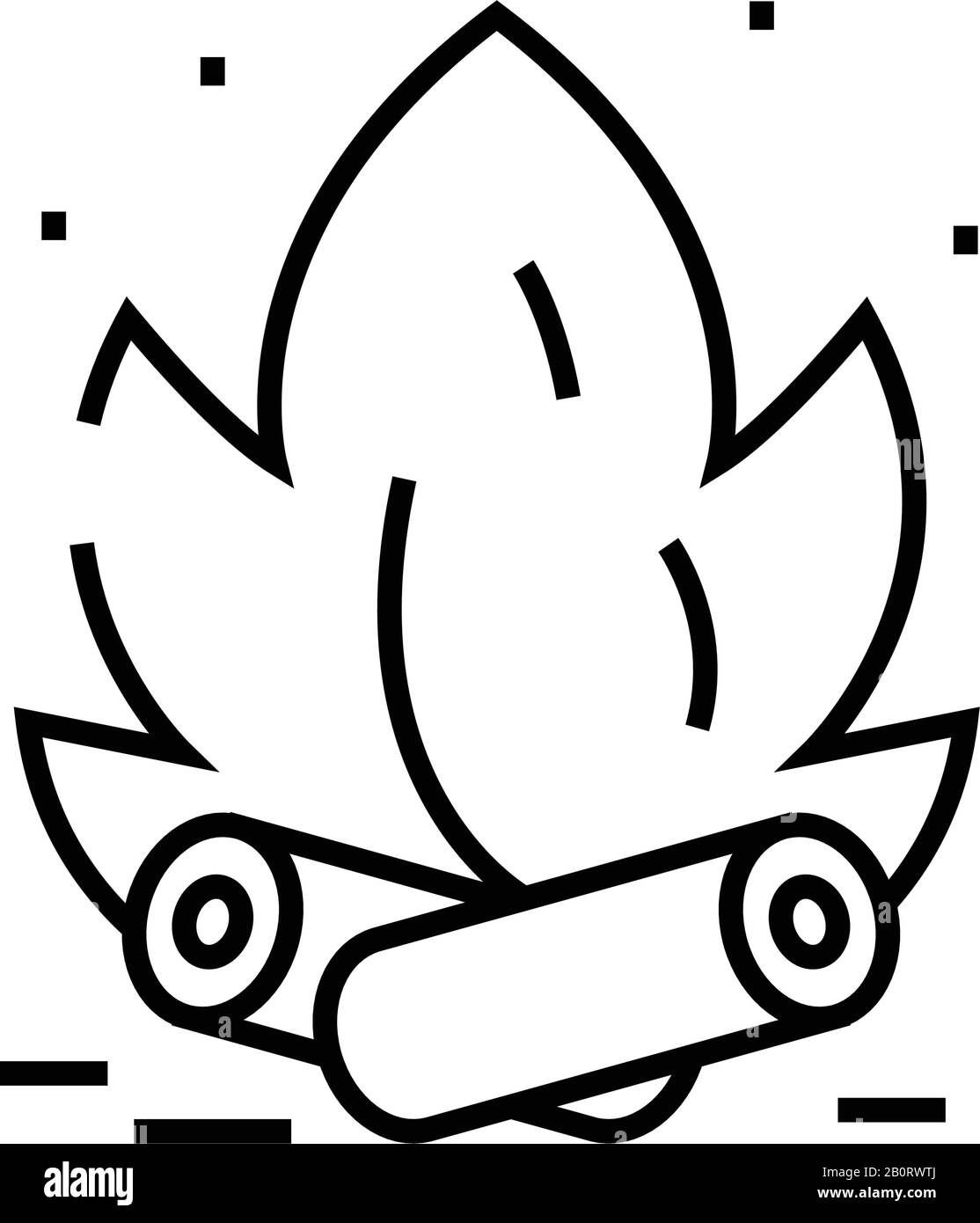 Bonfire line icon, concept sign, outline vector illustration, linear ...