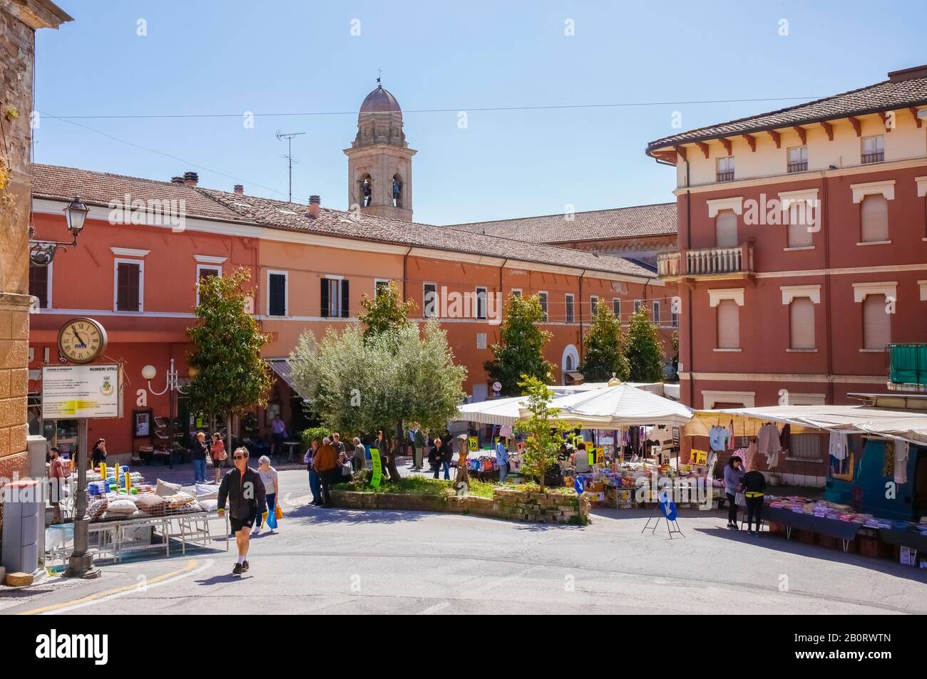 Italy Marche Mondolfo Central Square Stock Photo - Alamy