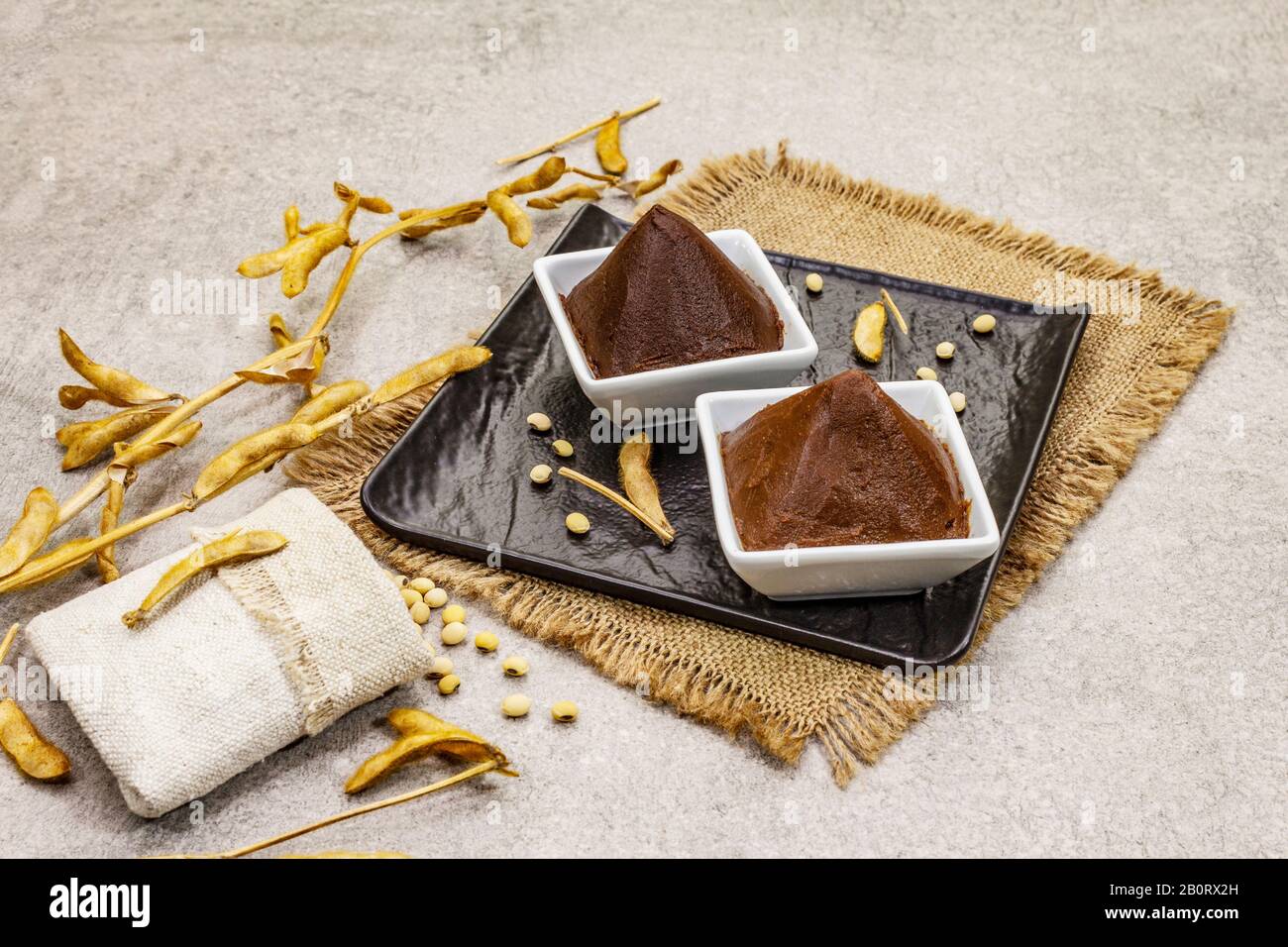 Miso paste, traditional Japanese seasoning. Two types, dark and light ...