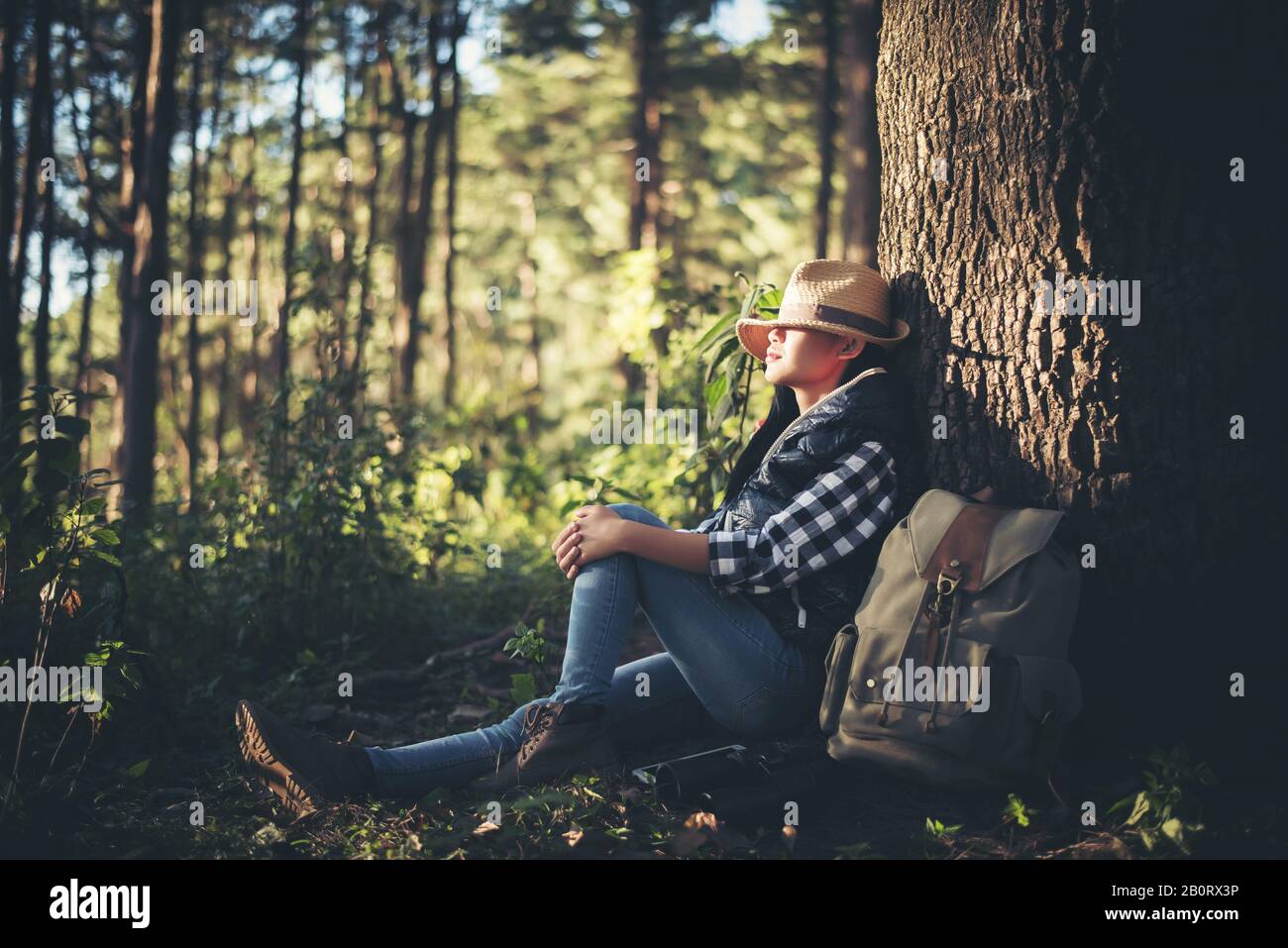 Woman Sleeping Under Tree High Resolution Stock Photography and Images ...