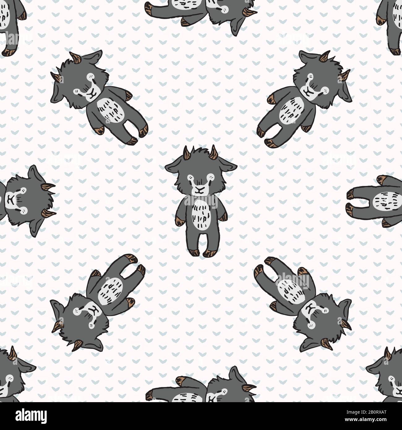 Hand drawn grey cute naive style goat drinking milk alternative ...