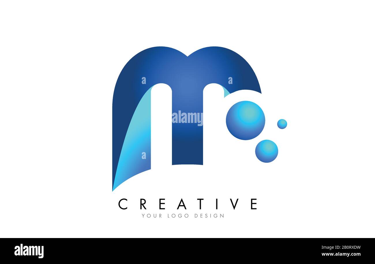 M Letter Logo Design with 3D and Ribbon Effect and Dots. Colorful ...