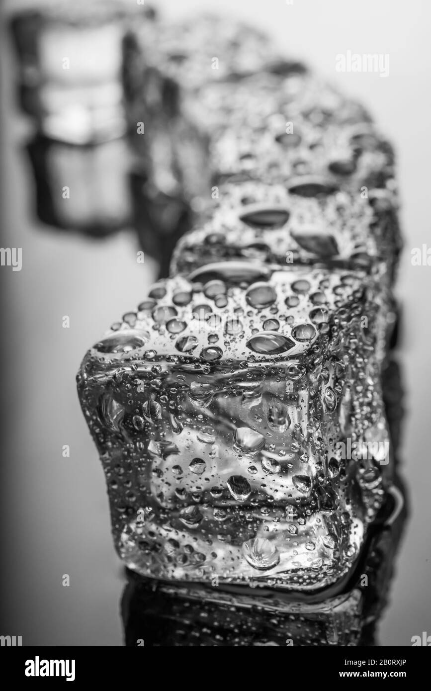 Ice cubes with water drop Stock Photo - Alamy