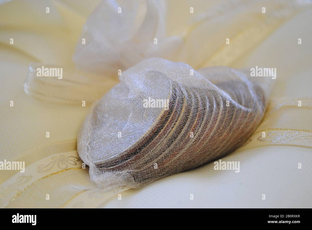 Side view of gold coins called ahras or arrhae used as wedding ...