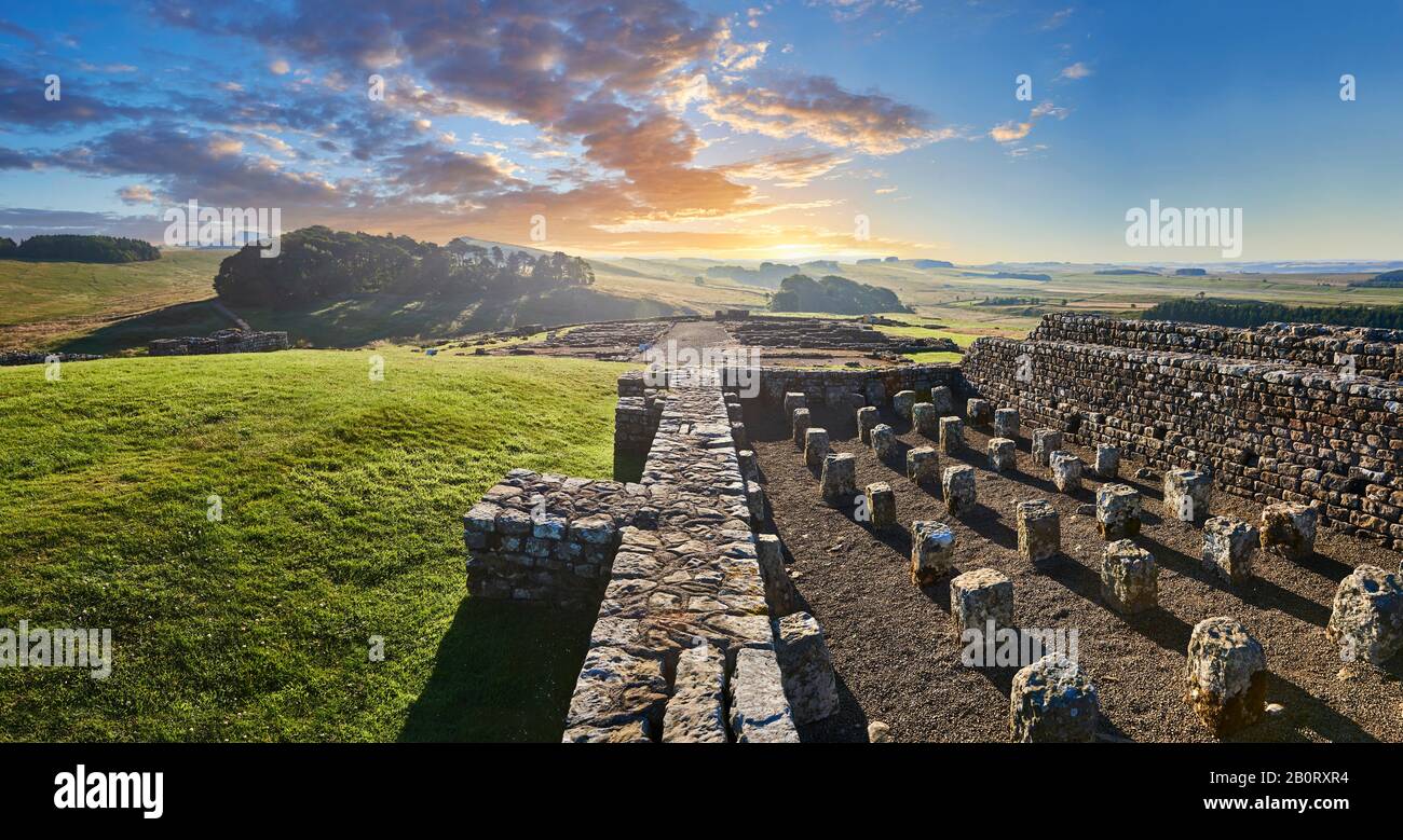 The remains of the grain stores showing underground heating piers ...