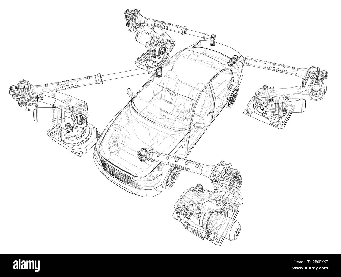 Car manufacturing assembly line 3d Cut Out Stock Images & Pictures - Alamy