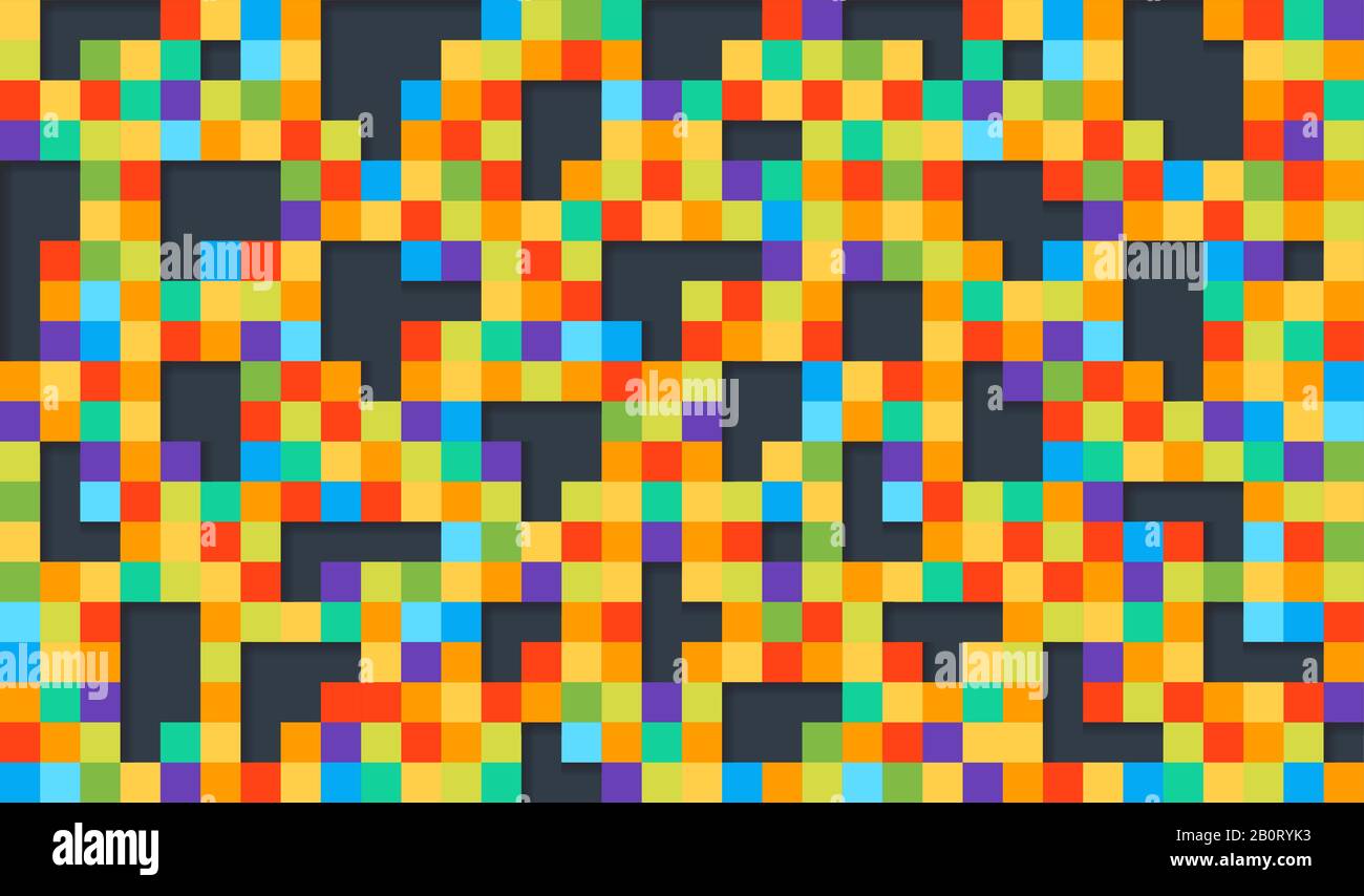 Abstract colorful geometric pixel background. Pattern design for banner ...