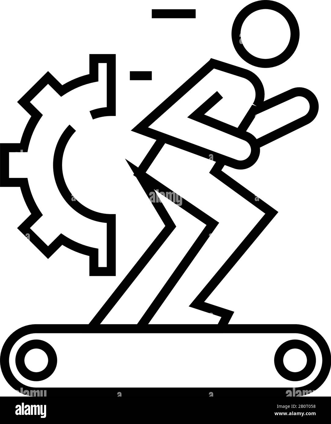 Automated person line icon, concept sign, outline vector illustration ...