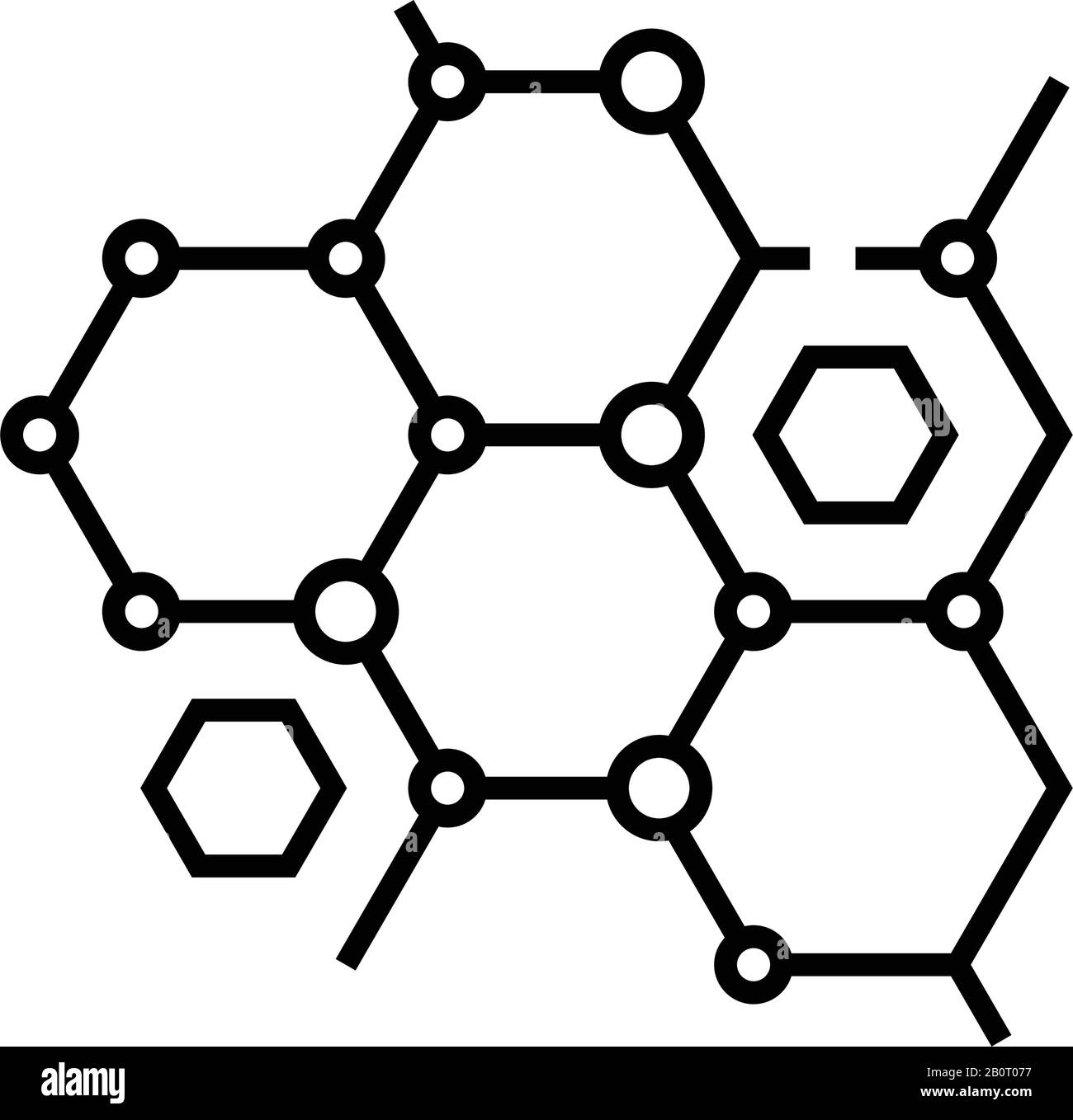 Biological process line icon, concept sign, outline vector illustration ...
