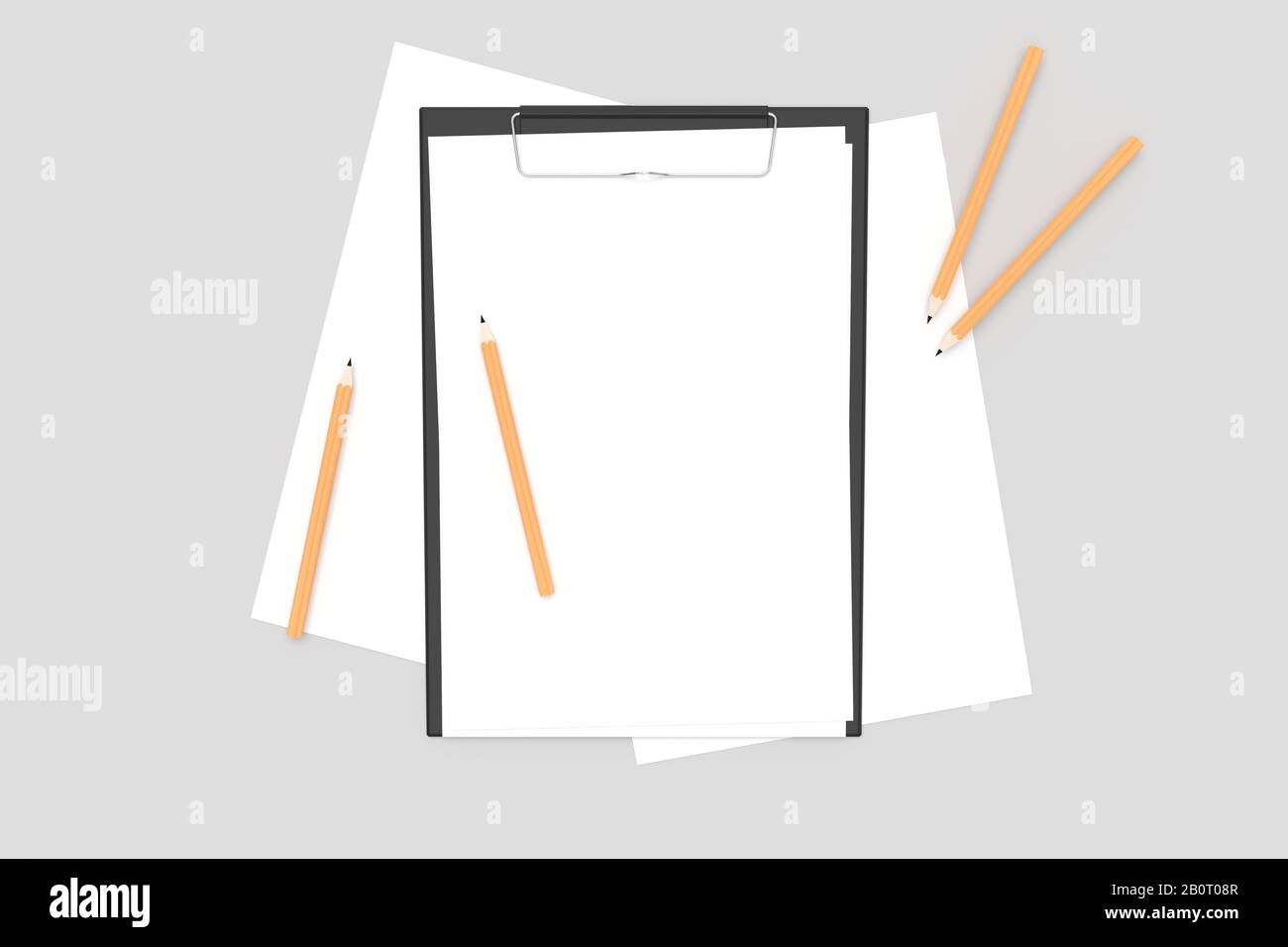 3D rendering, top view of a4 size paper mock up template for you art ...