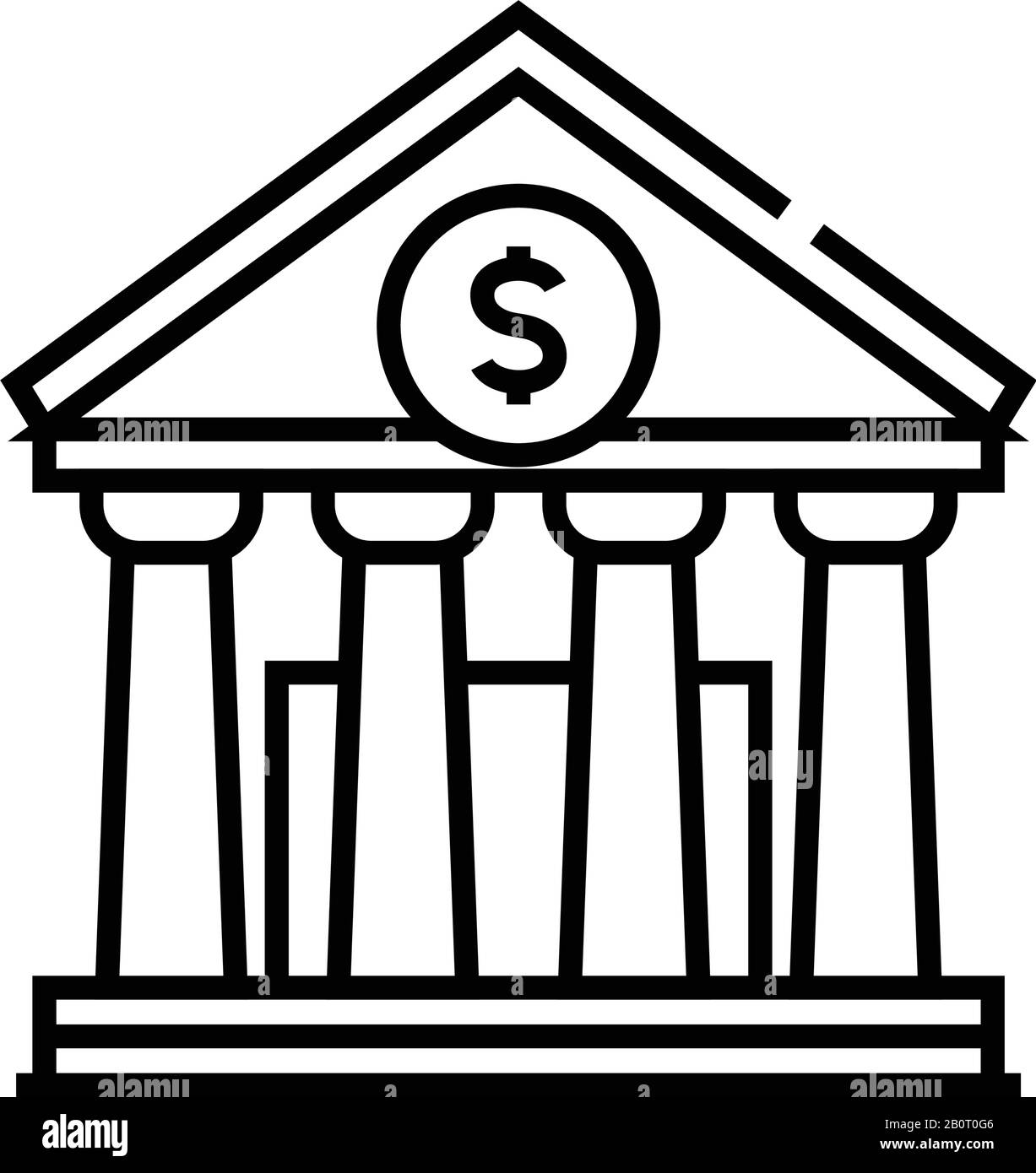 Bank services line icon, concept sign, outline vector illustration ...