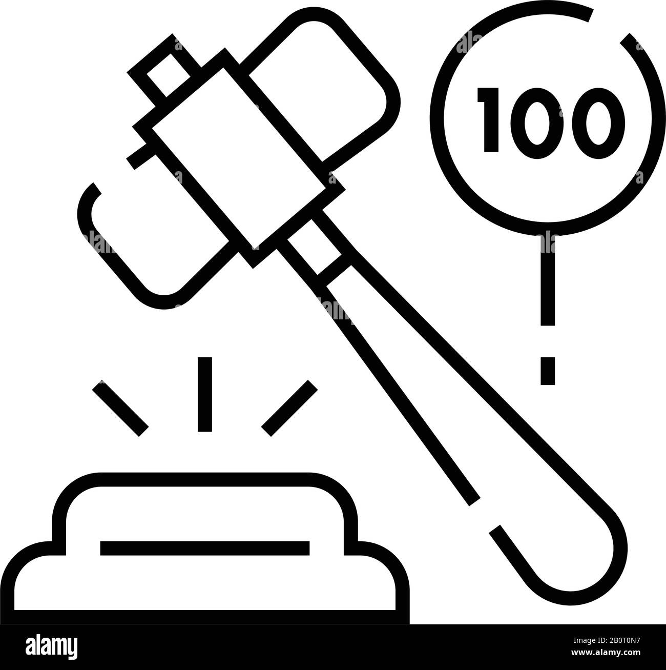 Auction line icon, concept sign, outline vector illustration, linear ...