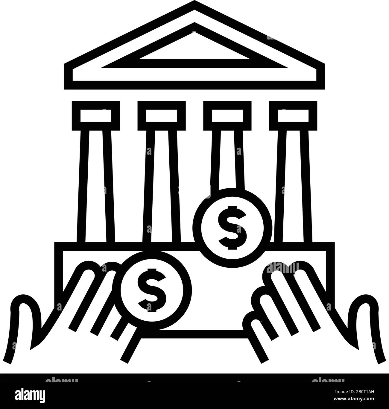 Bank money line icon, concept sign, outline vector illustration, linear ...