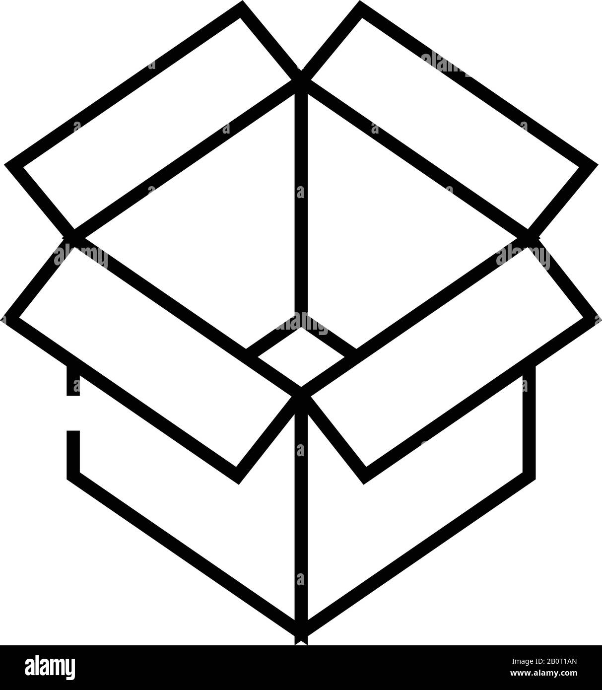 Box line icon, concept sign, outline vector illustration, linear symbol ...