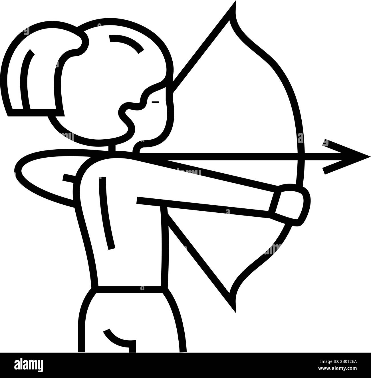 Archer line icon, concept sign, outline vector illustration, linear ...