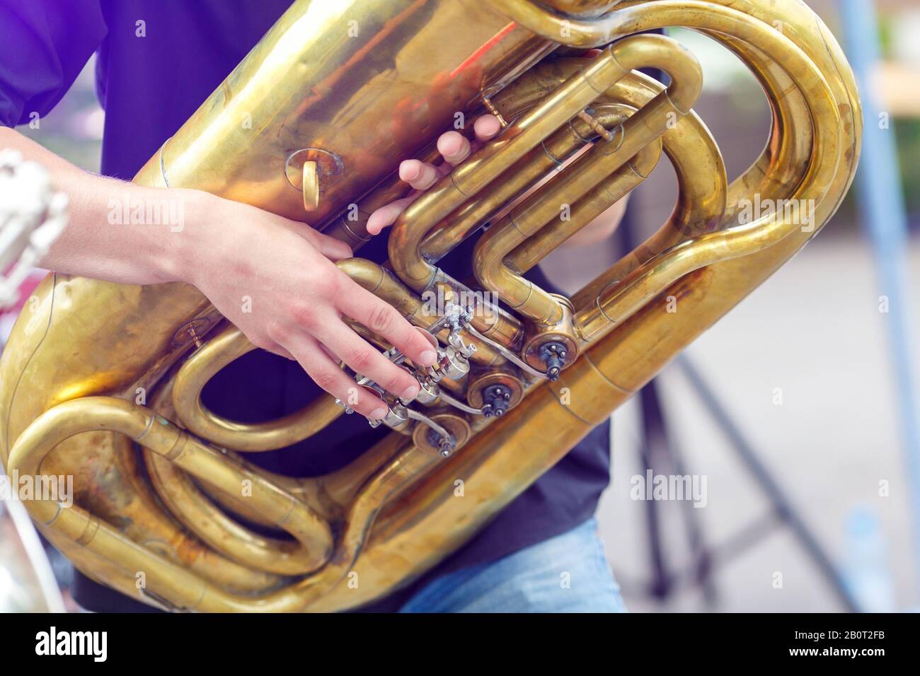 Street musicians play brass instruments hi-res stock photography and ...