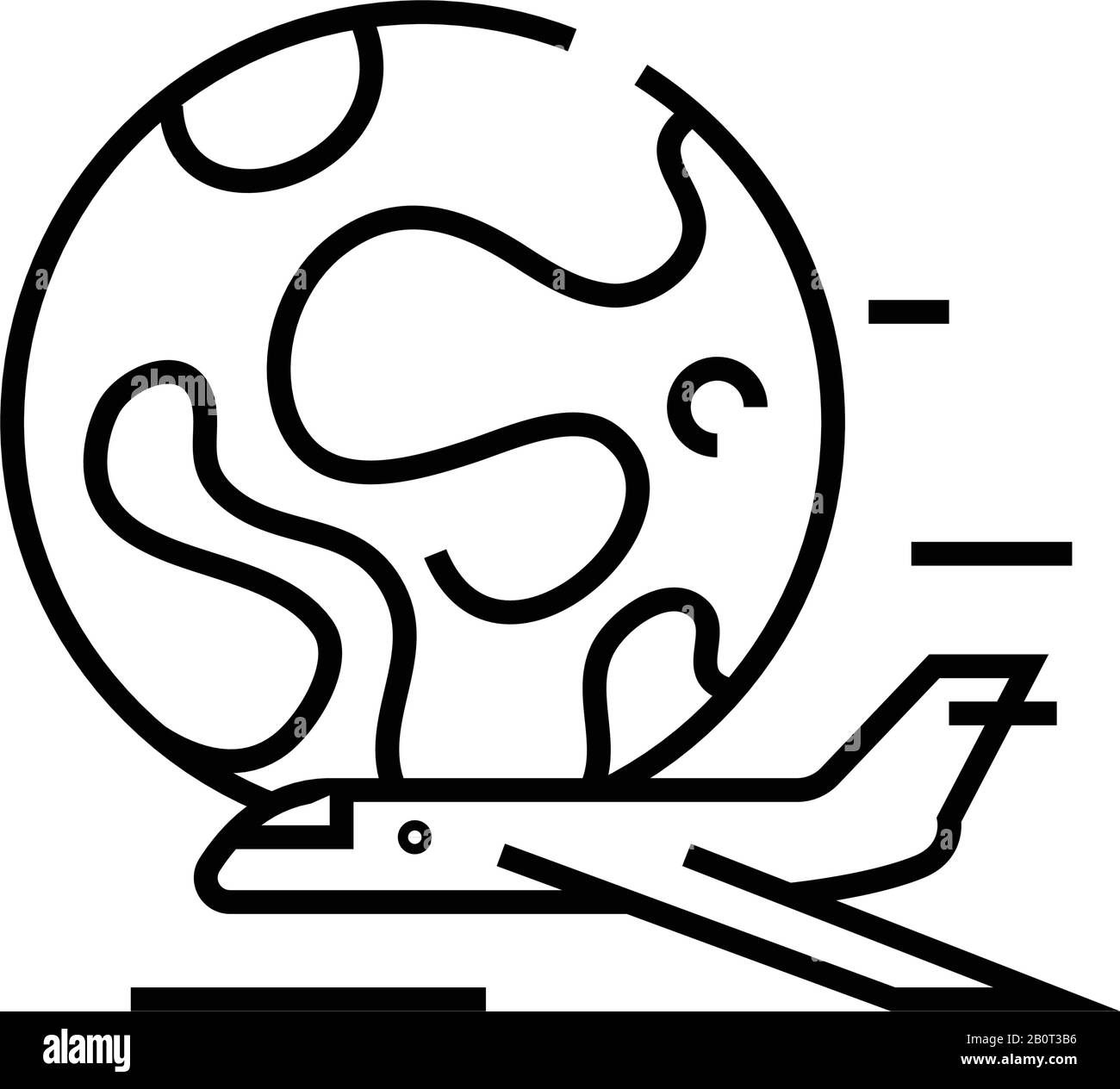 Airplane ride line icon, concept sign, outline vector illustration ...