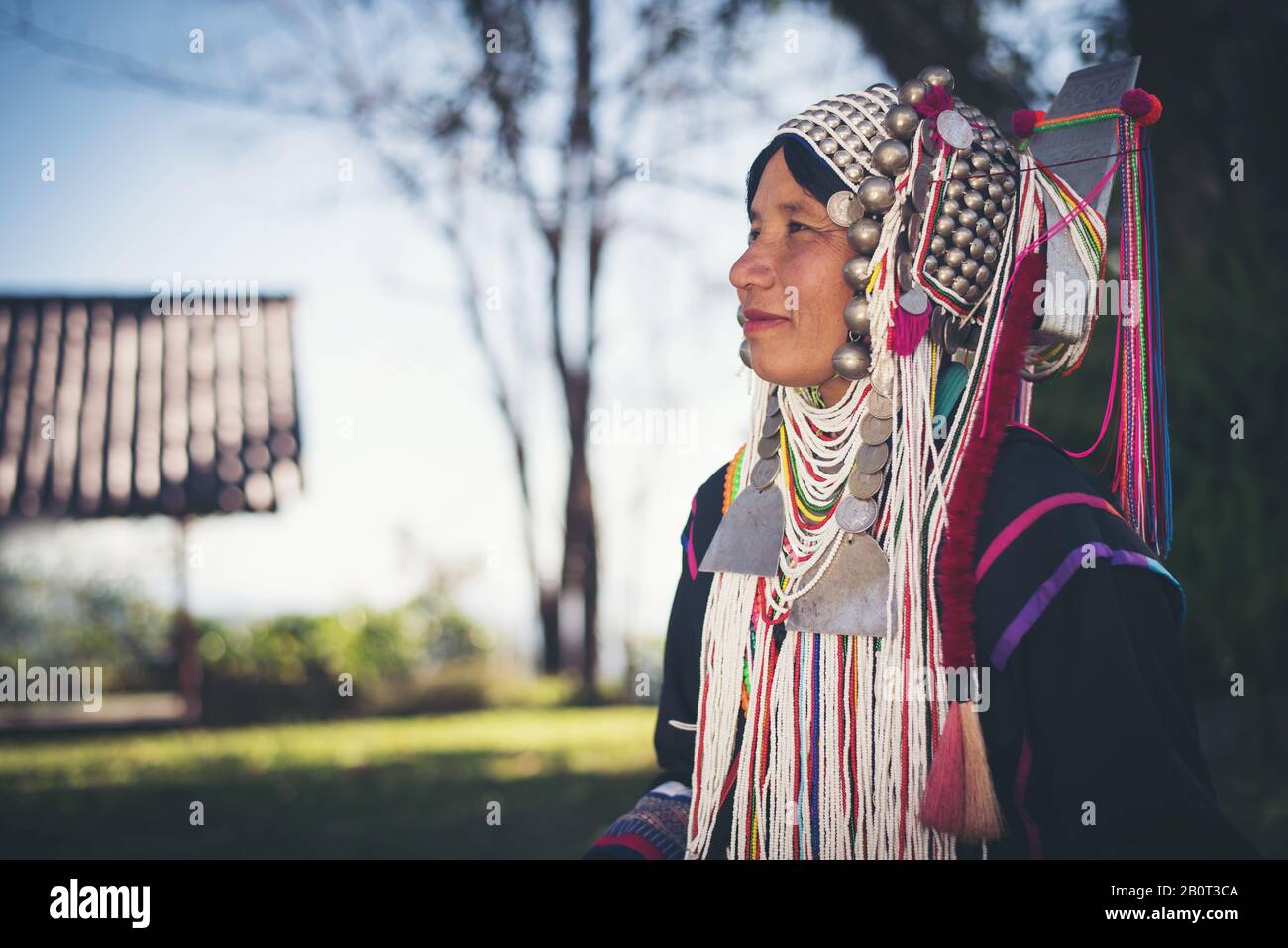 Woman the akha tribe in traditional dress hi-res stock photography and ...