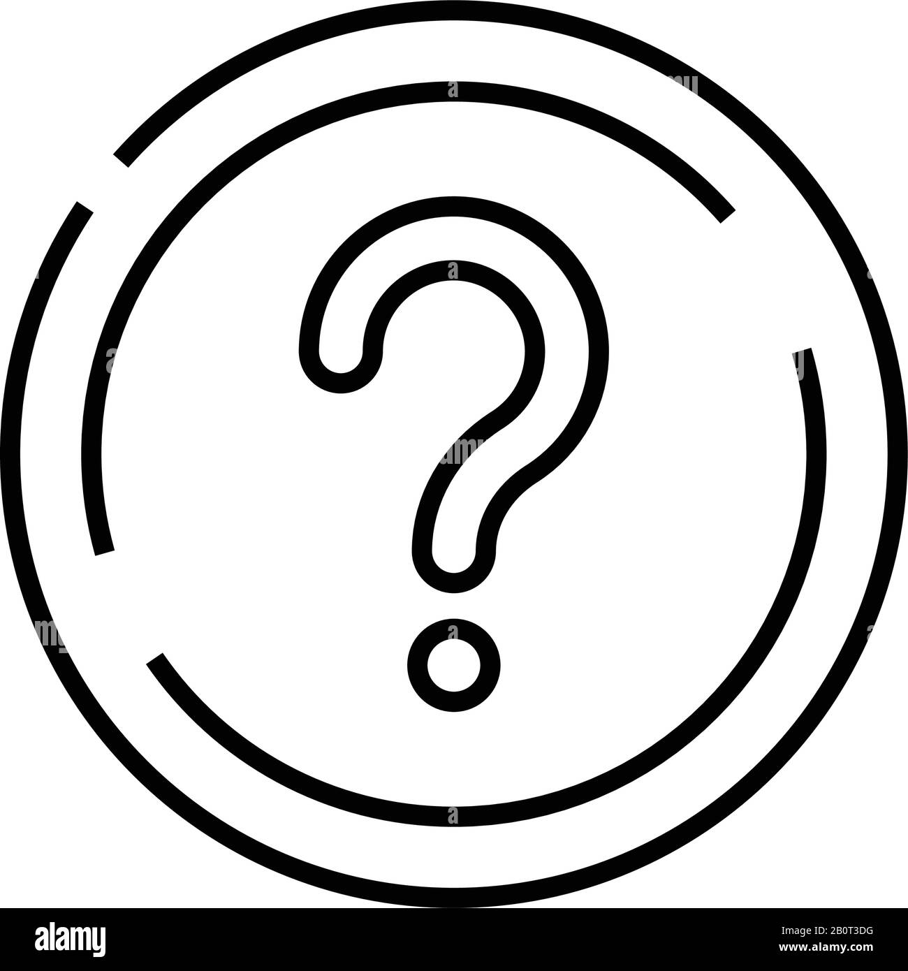 Big question line icon, concept sign, outline vector illustration ...