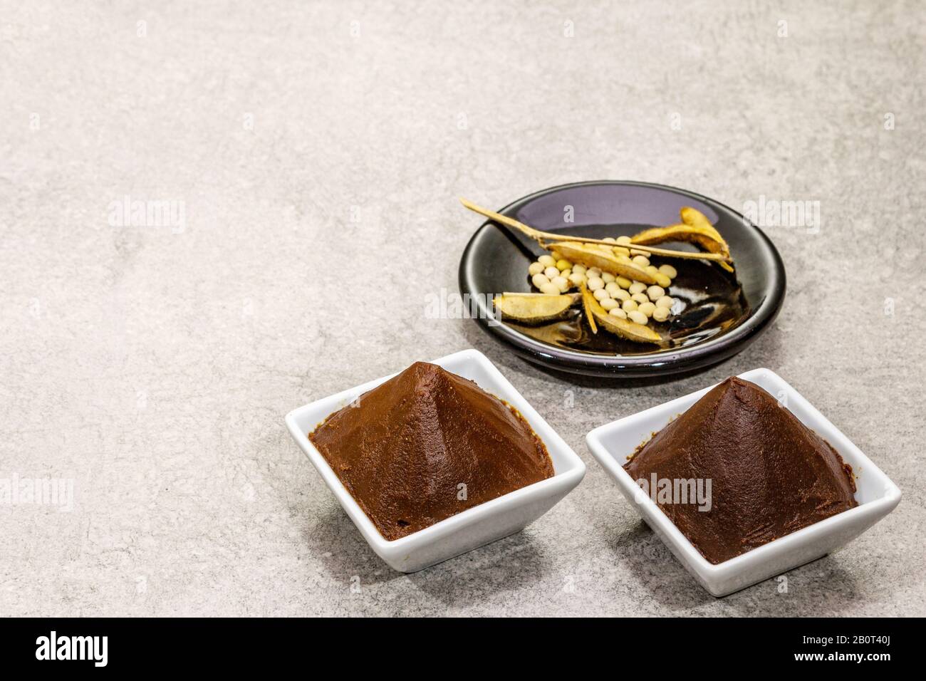 Miso paste, traditional Japanese seasoning. Two types, dark and light ...