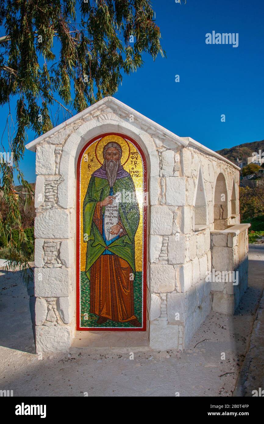 Religious art apostle mosaics in Mosfileri church, Cyprus Stock Photo ...