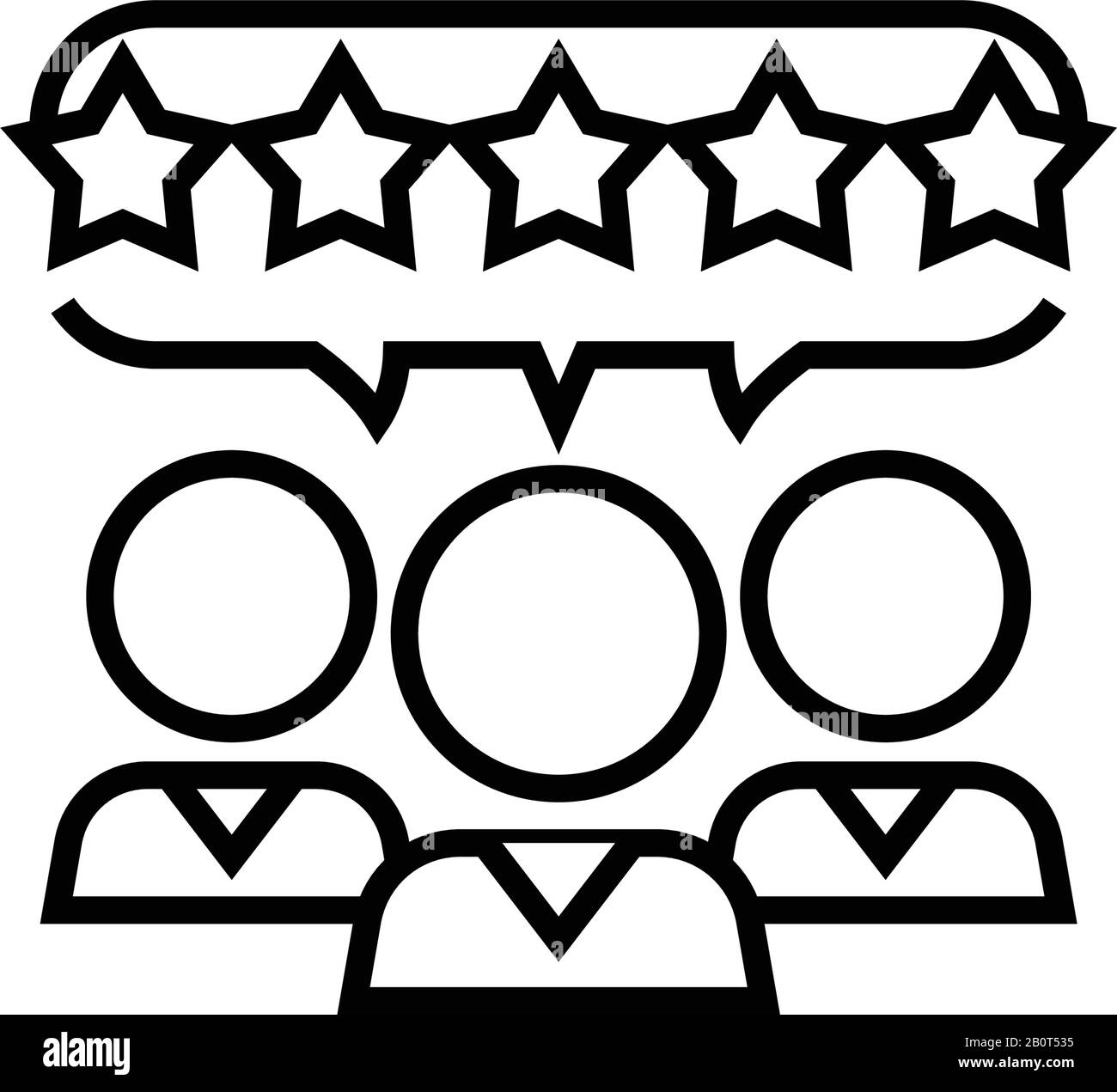 5 stars services line icon, concept sign, outline vector illustration ...