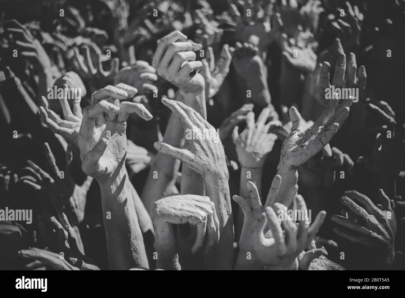 Hand from hell - Buddhist architecture in front of Buddhist white ...