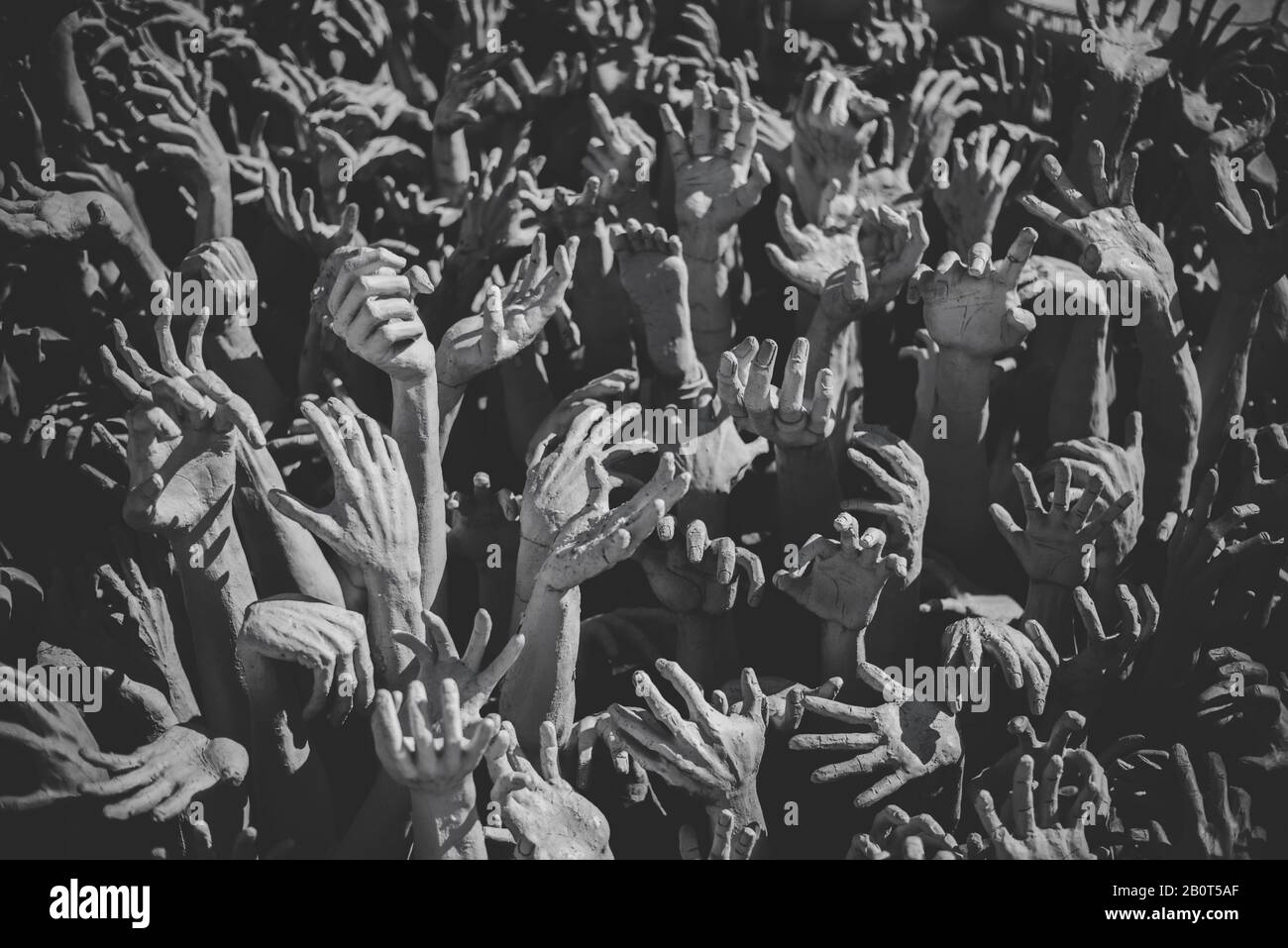 Hand from hell - Buddhist architecture in front of Buddhist white ...