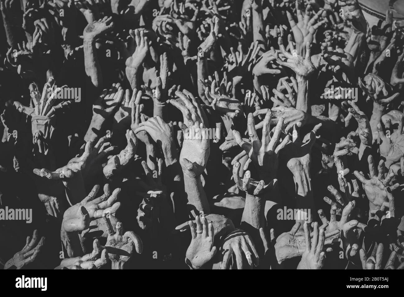 Hand from hell - Buddhist architecture in front of Buddhist white ...