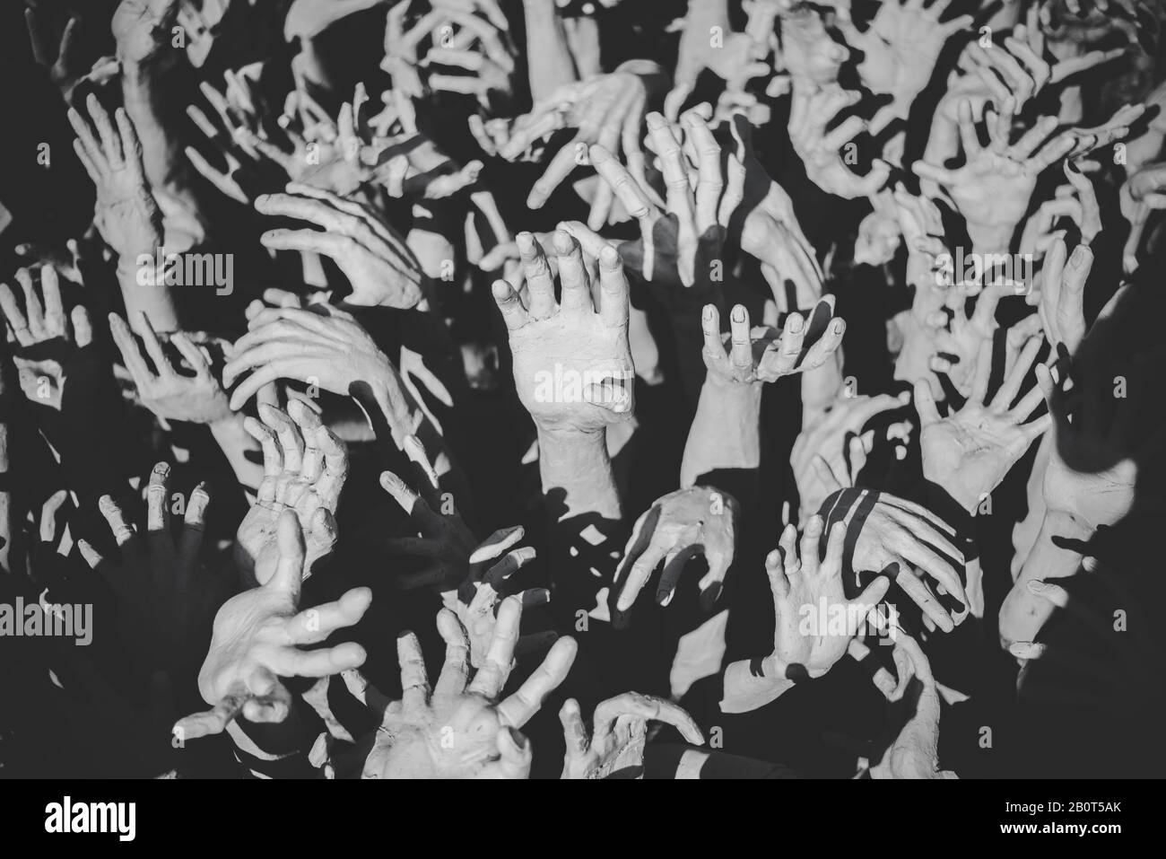 Hand from hell - Buddhist architecture in front of Buddhist white ...